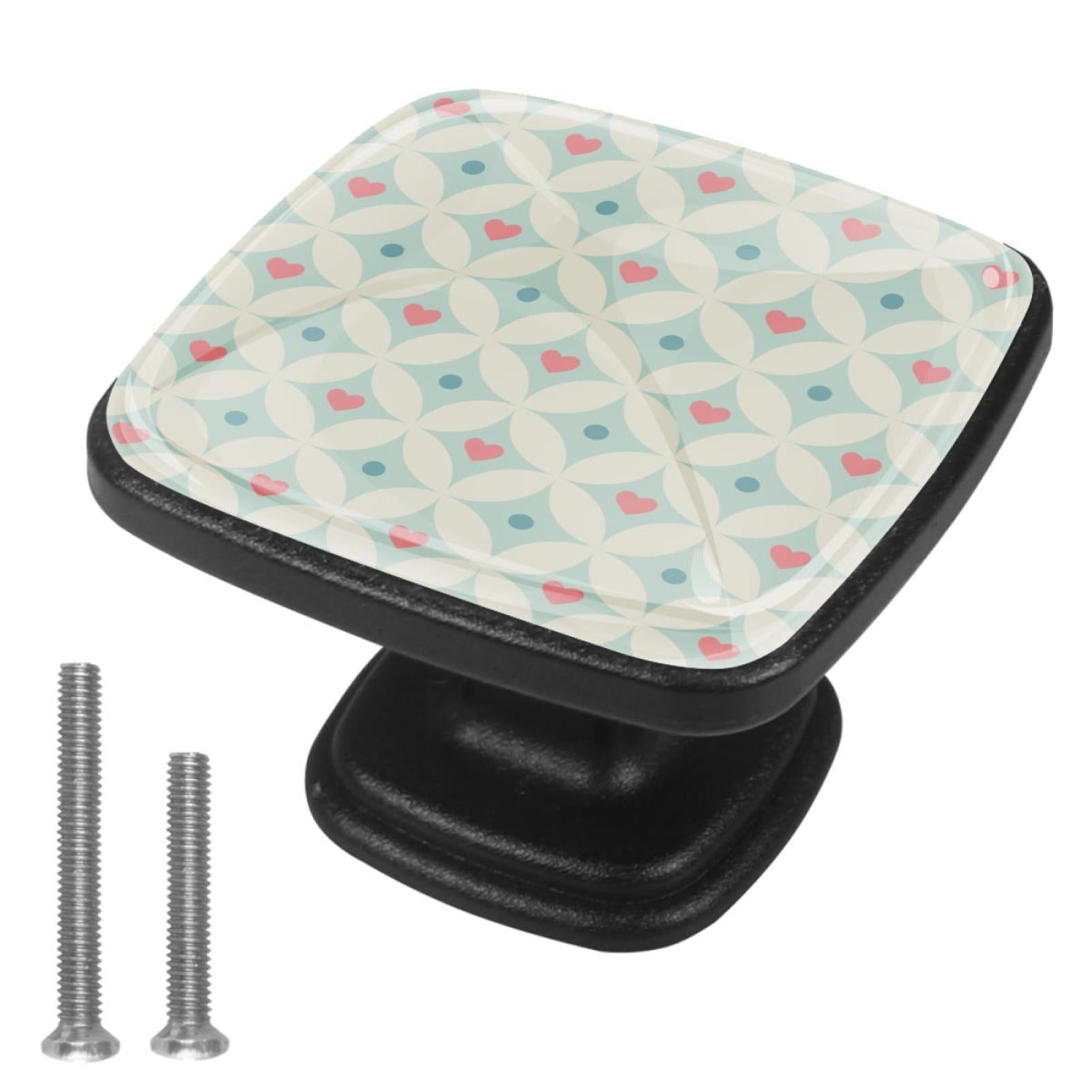 4 Pcs Cabinet Handle Drawer Pulls Geometrical Hearts Knobs with Screws ...