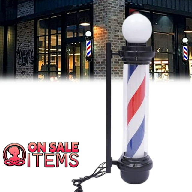 Barber Shop Pole Light Rotating LED Stripes Hair Salon Open Sign ...