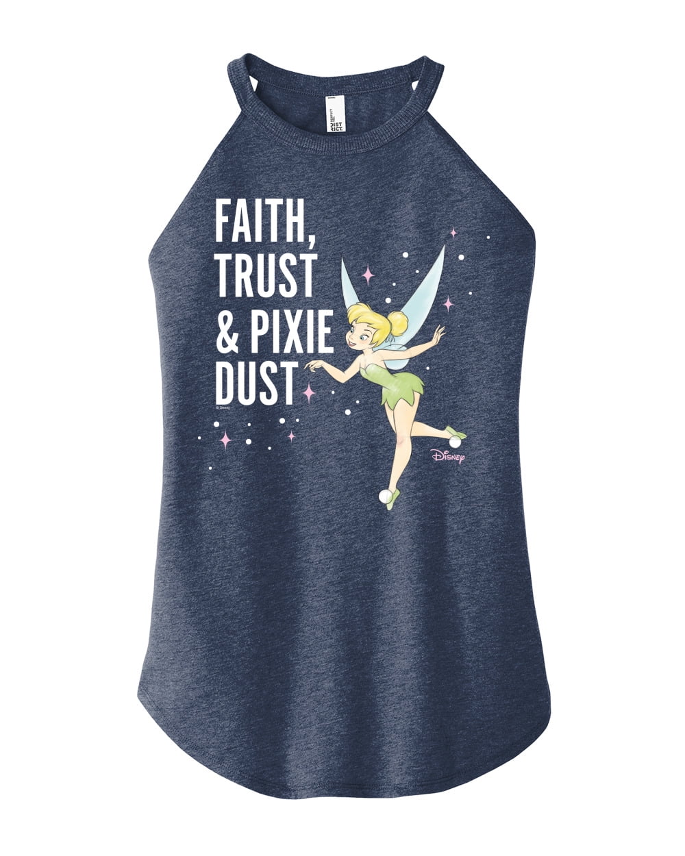 Tinker Bell - Faith Trust Pixie Dust - Juniors High Neck Tank Top ...