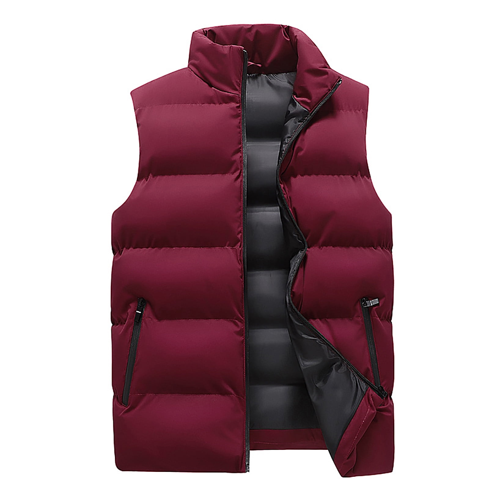 Click here for Pisexur Mens Puffer Vest Outdoor Casual Stand Coll... prices