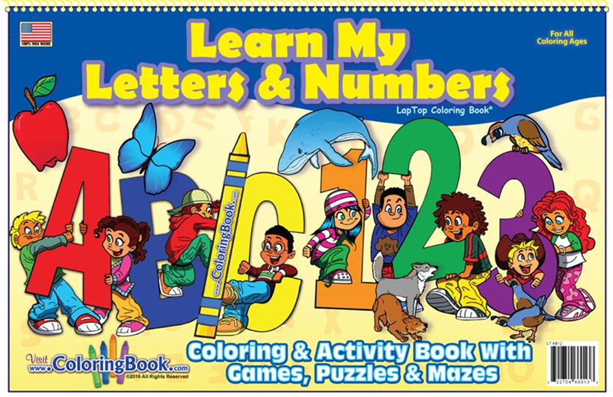 ABC-123 Learn My Letters and Numbers LapTop Coloring Book (17"x11 ...