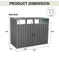 Trash Bin Storage Shed, Metal Outdoor Bin House for Double Garbage Can ...