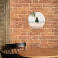 Beach Christmas Tree Tropical7.9x7.9in Round Aluminum Plaque Wall Art ...