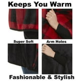GO UNDER Ladies Reversible Wearable Blanket Wrap with Arm Holes - Soft ...