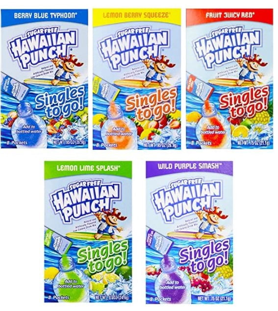 Hawaiian Punch Singles To Go Drink Mix 5 Boxes Fruit Juicy Red