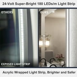 Full Size Frameless Back LED Lighted Anti-Fog Tempered Glass Bathroom ...