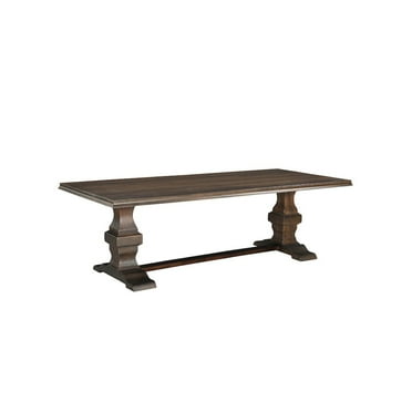 Taran Designs Lawrence 96" Solid Wood Double Pedestal Dining Table in Brown - Walmart.com