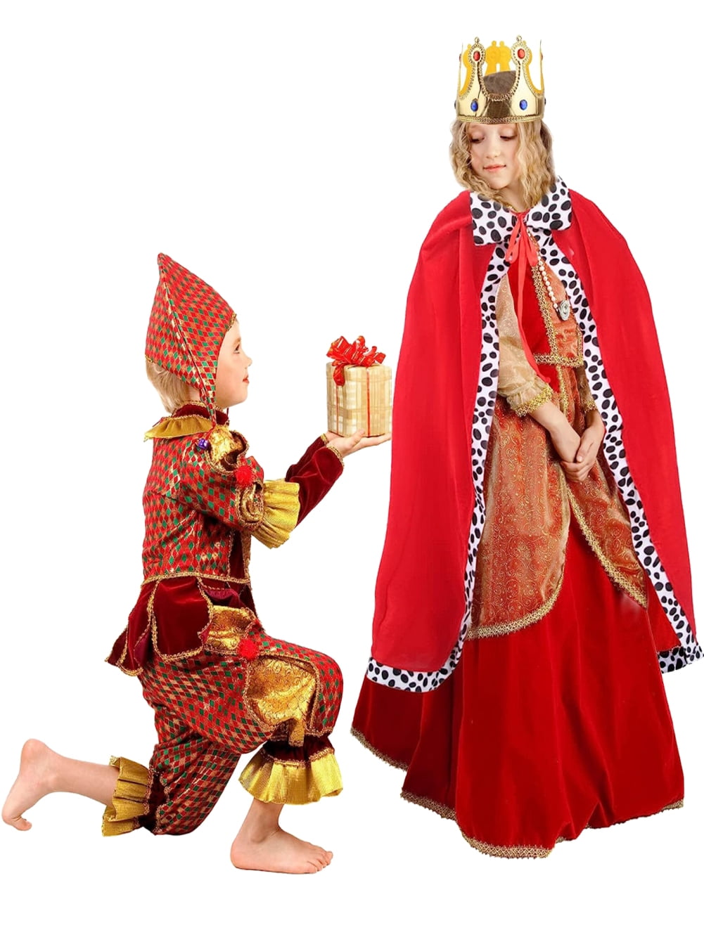King Prince Costume Robe Medieval Cloak, Kids Adult Unisex Halloween ...