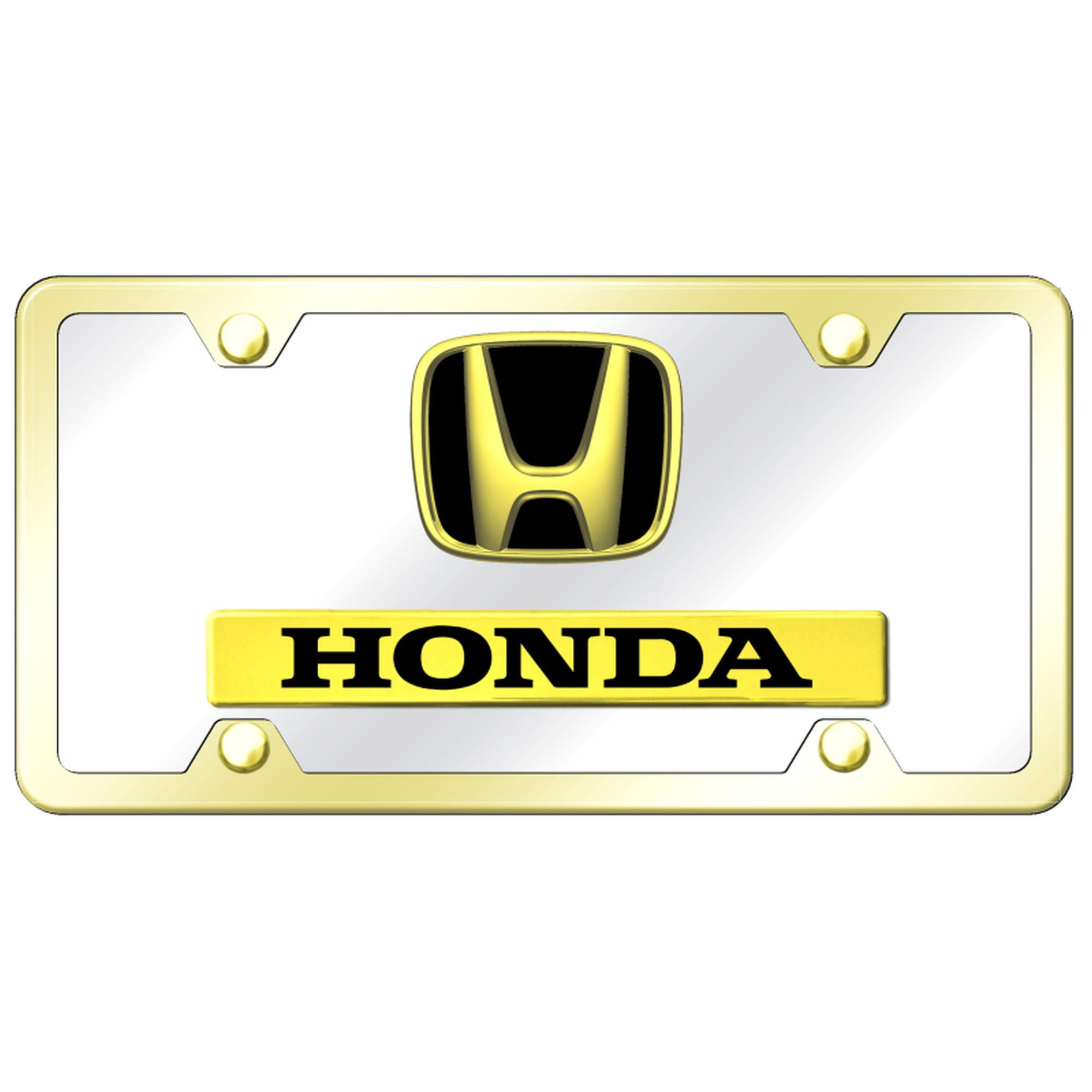 Honda Dual Logo License Plate Kit (Gold on Silver) - Walmart.com