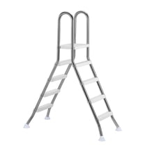 "Outsunny Above Ground Pool Ladder, 70"" A Frame Stairs with 330lbs ...