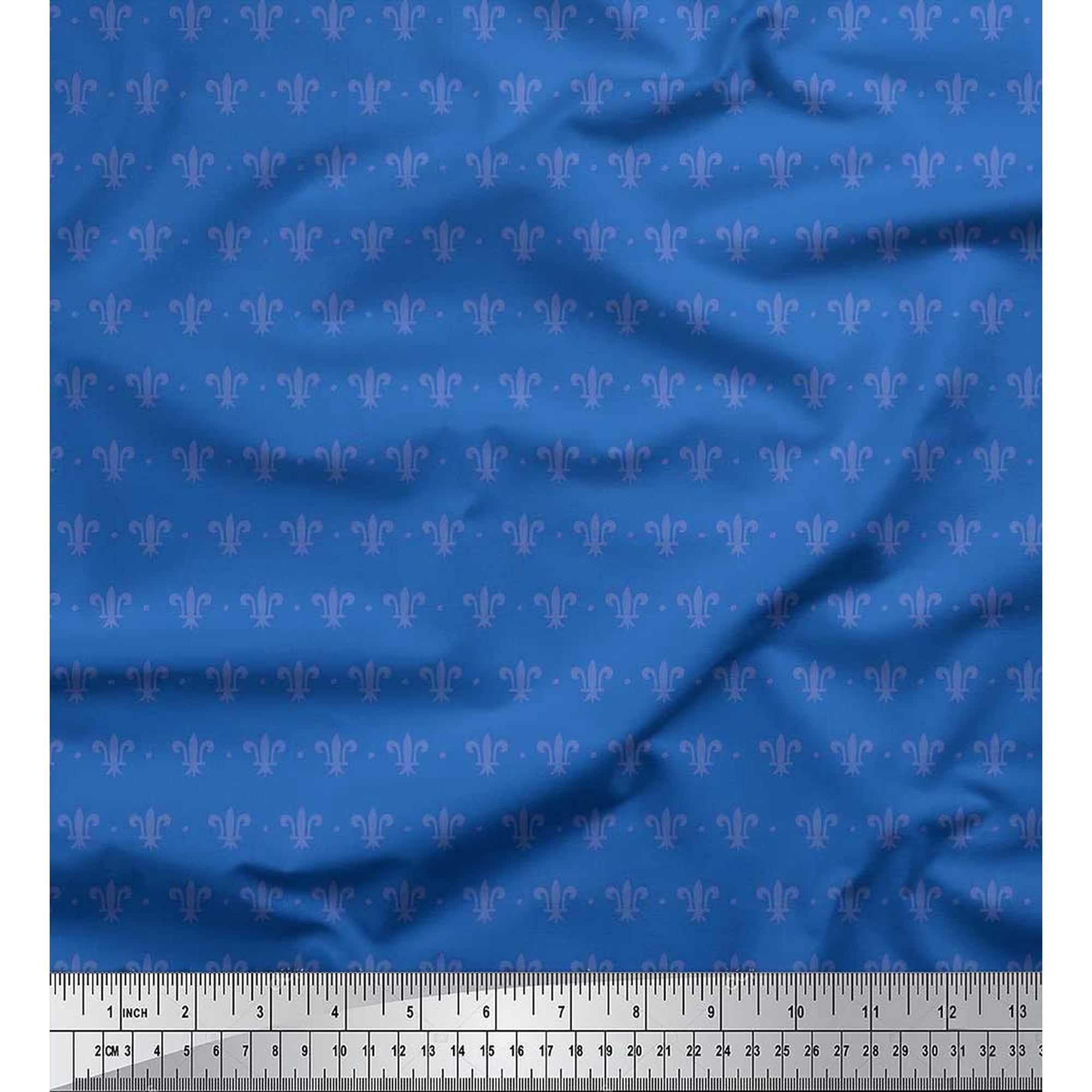 Click here for Soimoi Cotton Jersey Fabric Dot & Fleur De Lis Dam... prices