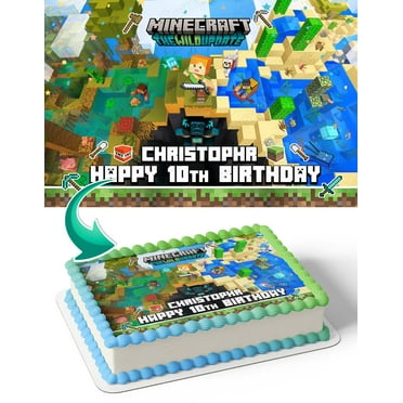 Custom Minecraft Edible Cake Topper, Personalized Pixel Style Image, 1/ ...