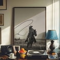 Affixzi Vintage Western Cowboy Photo Poster, Black White Horse Wall Art ...