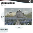 Stupell Industries Meadow of Blue Flowers & Barn Canvas Wall Art ...