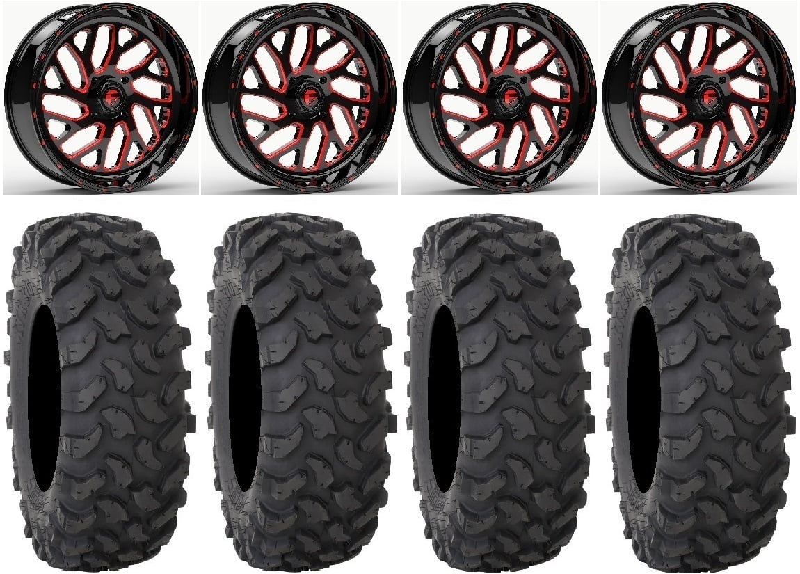 Fuel Triton Red 20" Wheels 35" XTR370 Tires Polaris RZR XP 1000 / PRO ...