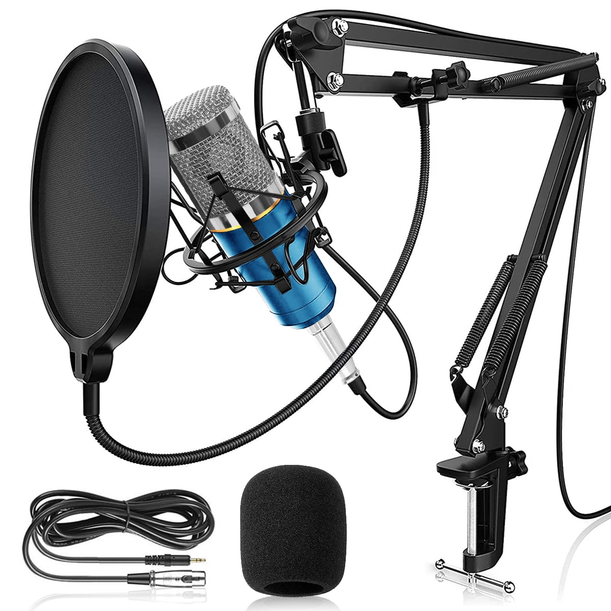 BM800 Condenser Studio Microphone Kits Bundle 8.2 ft Cable, 8 Pcs Mic ...