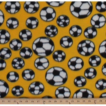 Fleece Volleyballs on Net Blue Sports Fleece Fabric Print by the Yard ...