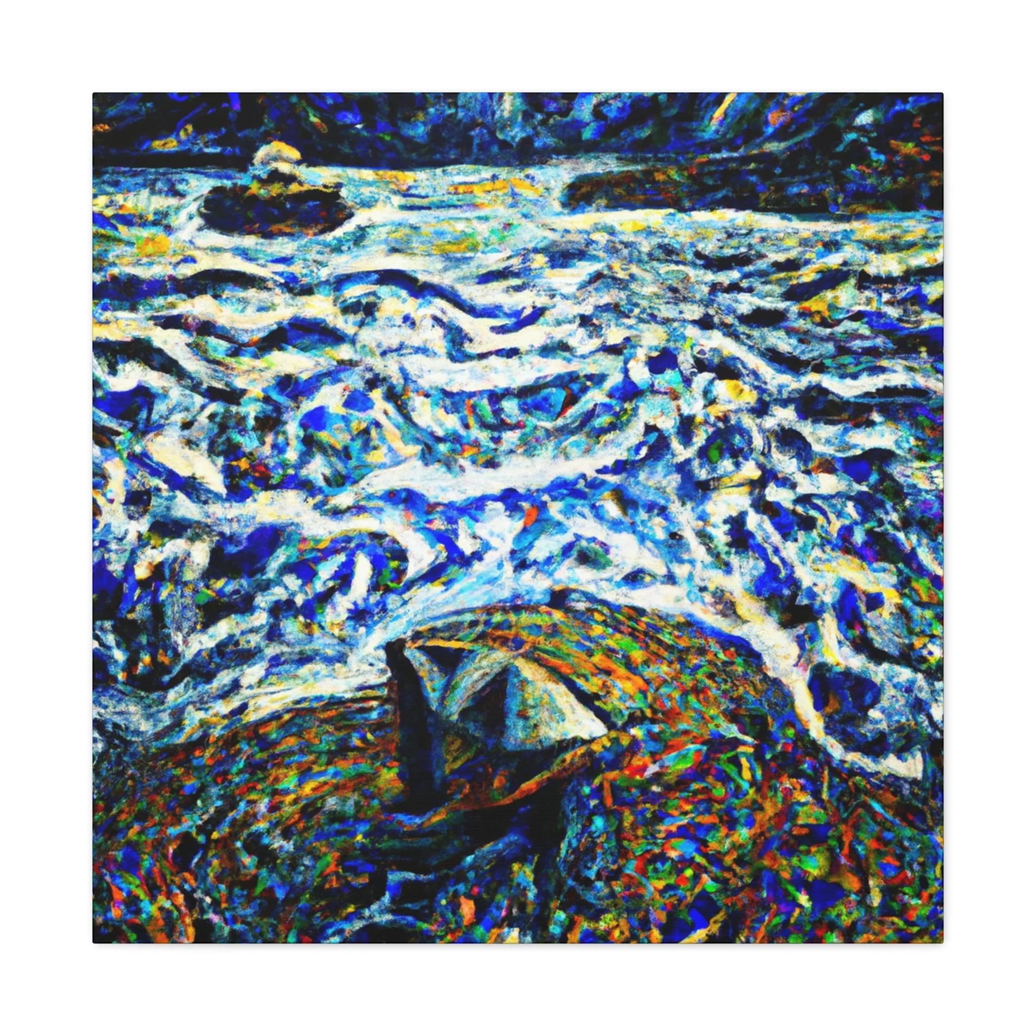 Majestic Ocean Pointillism - Canvas - Walmart.com