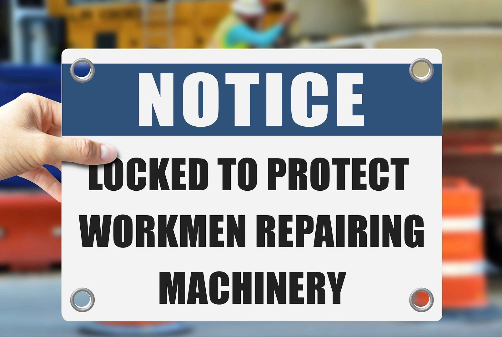 LOCKED TO PROTECT WORKMEN REPAIRING MACHINERY | Warning Notice Caution ...