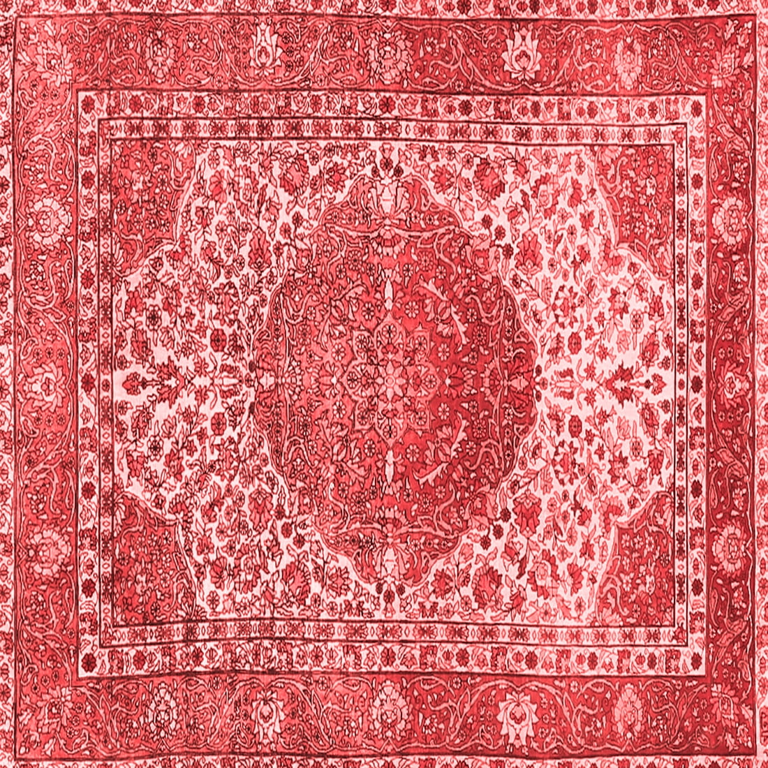 Ahgly Company Indoor Square Medallion Red Traditional Area Rugs, 6 ...