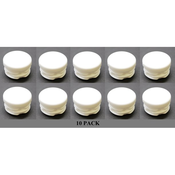 10 Pack White 1" Round Tubing Plastic Hole Plug End Cap, 1 inch OD Tube ...