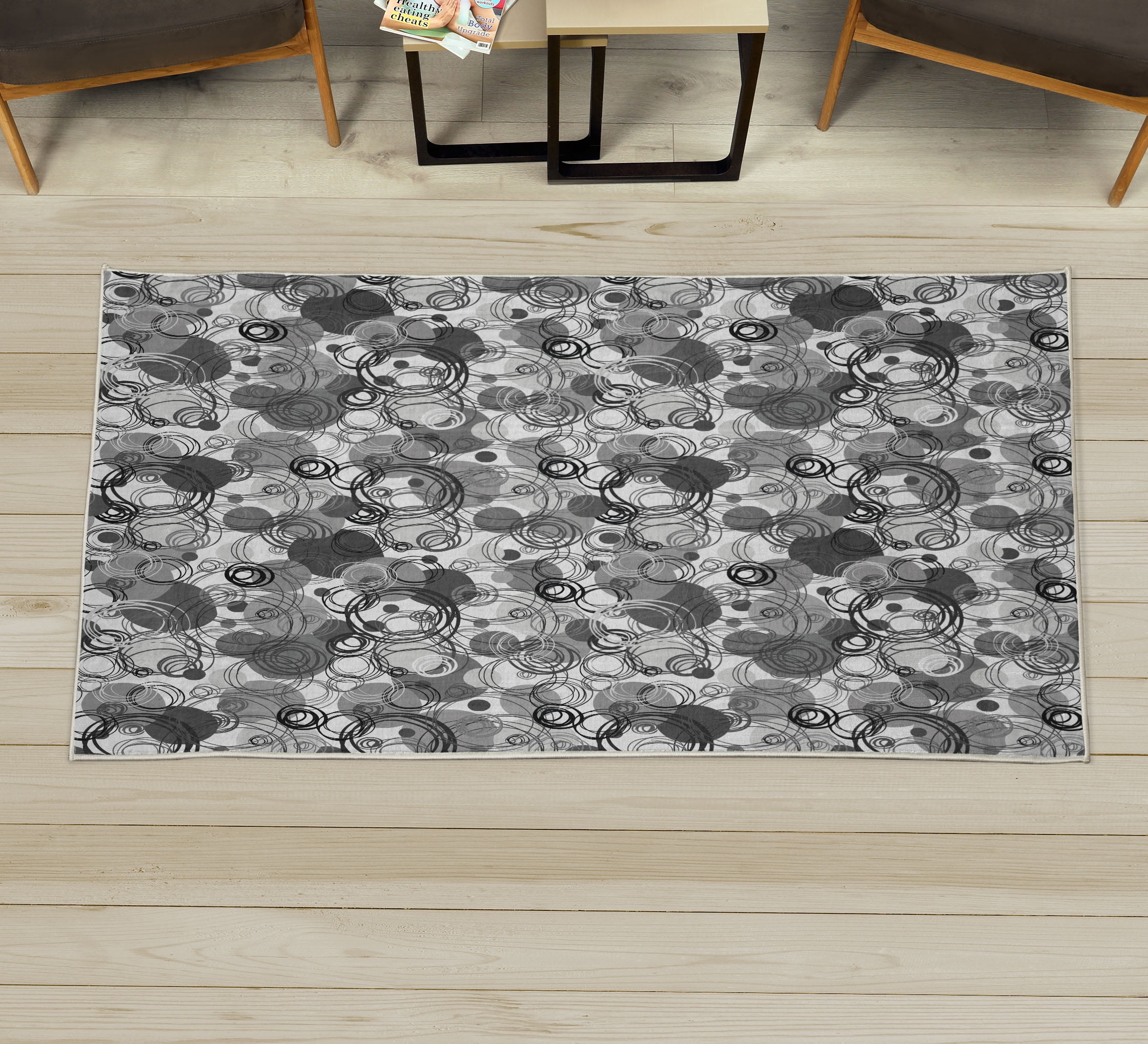 Abstract Decorative Rug, Hand Drawn Sketchy Geometrical Retro Modern ...