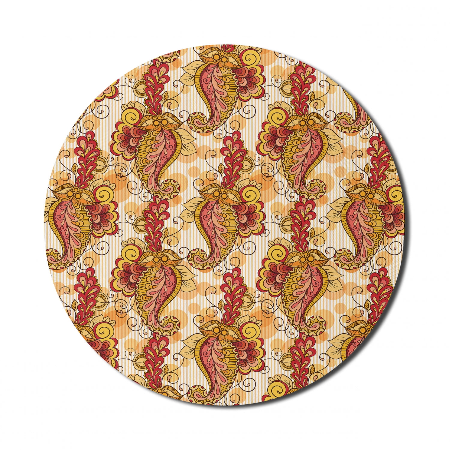 East Mouse Pad for Computers, Traditional Paisley in Colors Floral ...