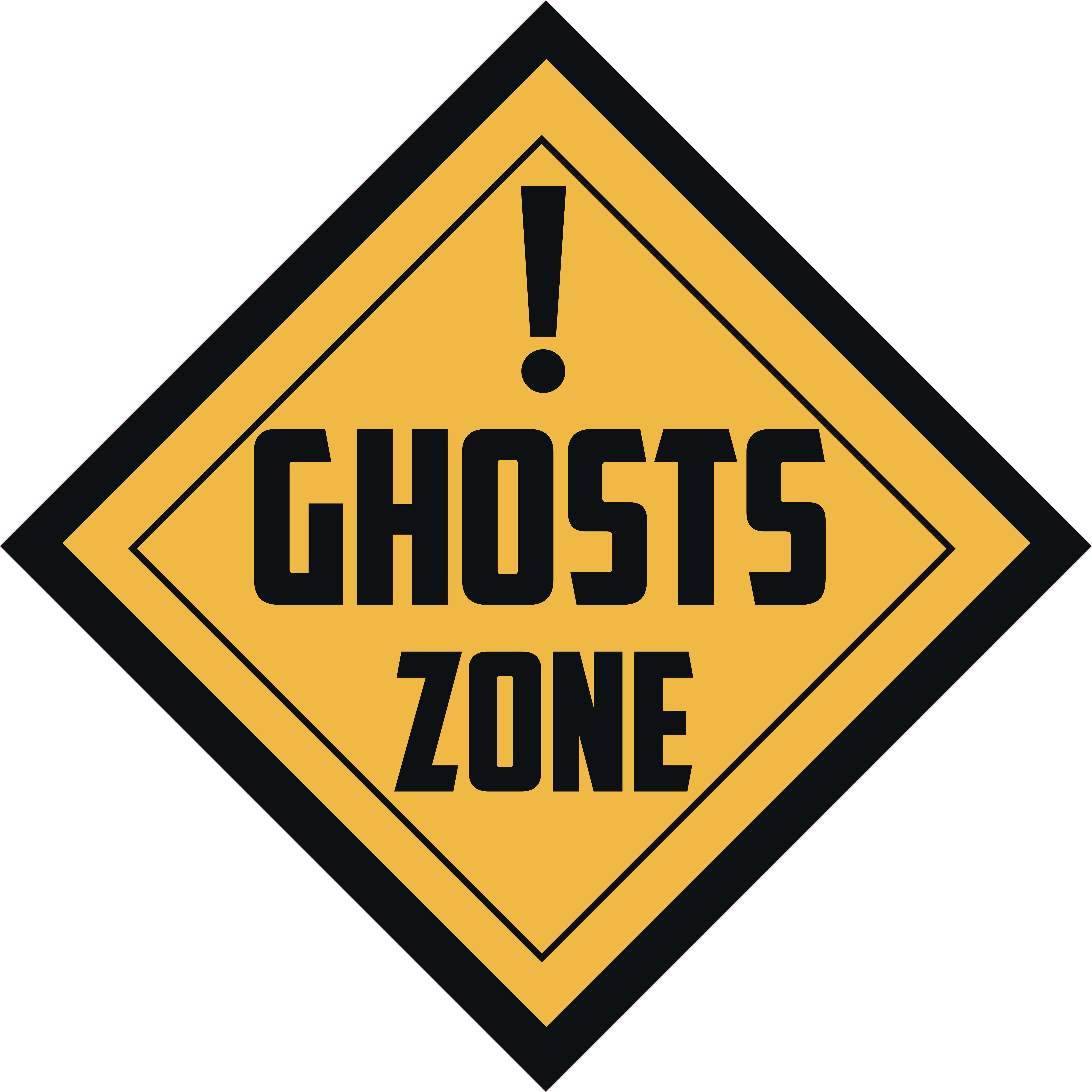 Ghosts Zone Warning Sign with Caution Creative Design for Halloween ...