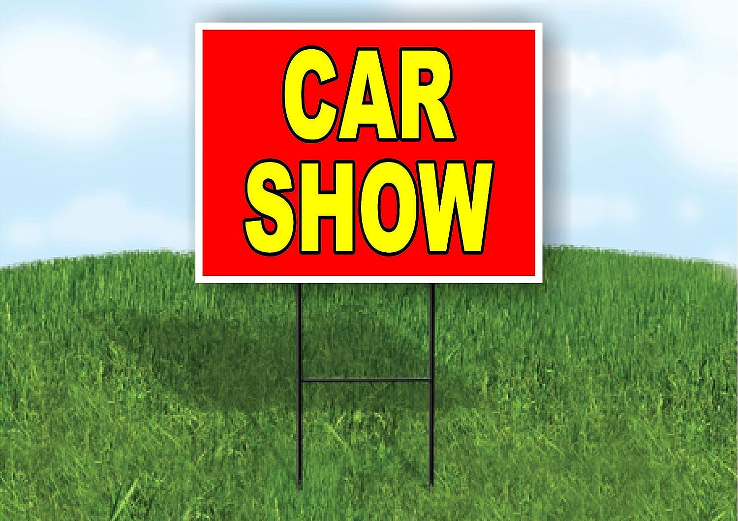 Car Show Red Yellow Yard Sign Road Sign With Stand - Walmart.com
