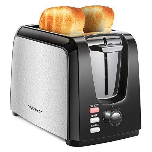 Aigostar Toaster 2 Slice, Toasters with 2 Wide Slots, Compact Brushed ...
