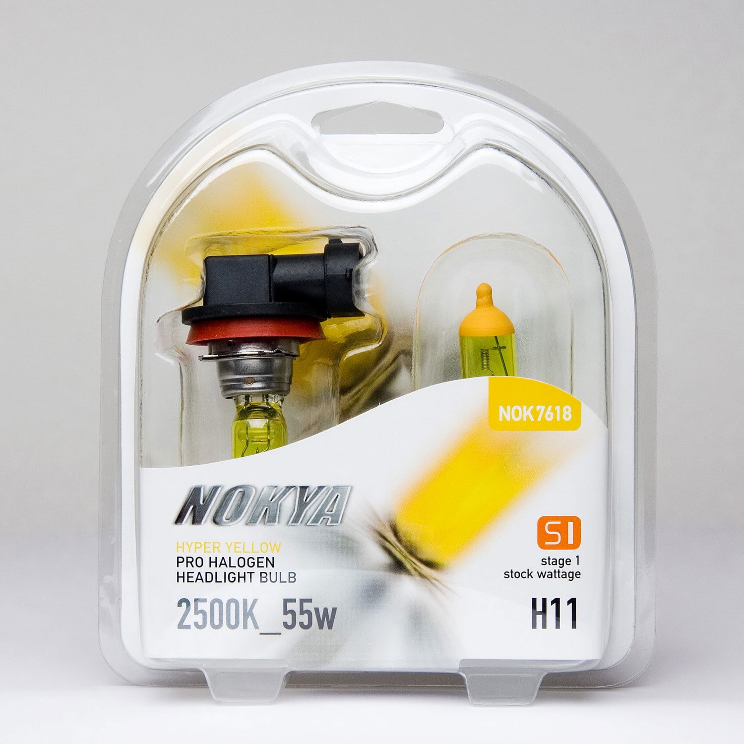 Nokya H11 Hyper Yellow Pro Halogen 2500K Stage 1 Headlight / Fog Light ...