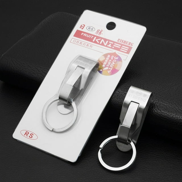 GENEMA Stainless Steel Keyring Security Clip On Heavy Duty Belt Key ...
