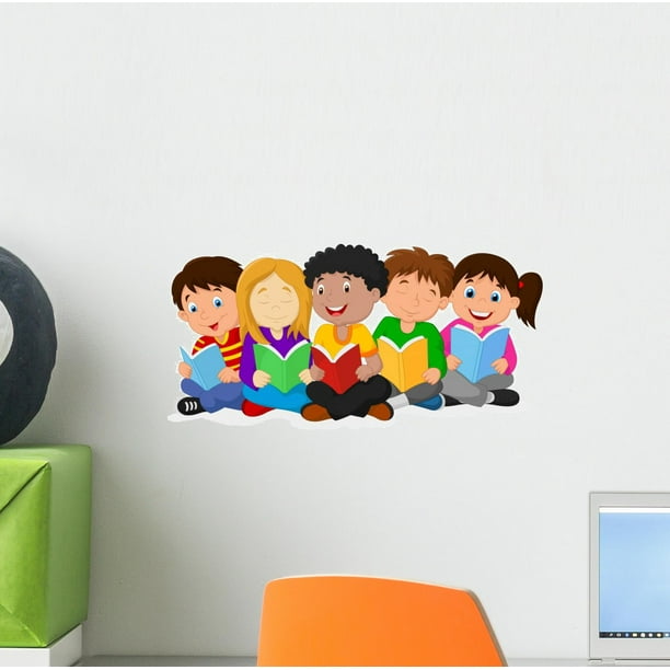 Happy Children Sitting Floor Wall Mural by Wallmonkeys Peel and Stick ...