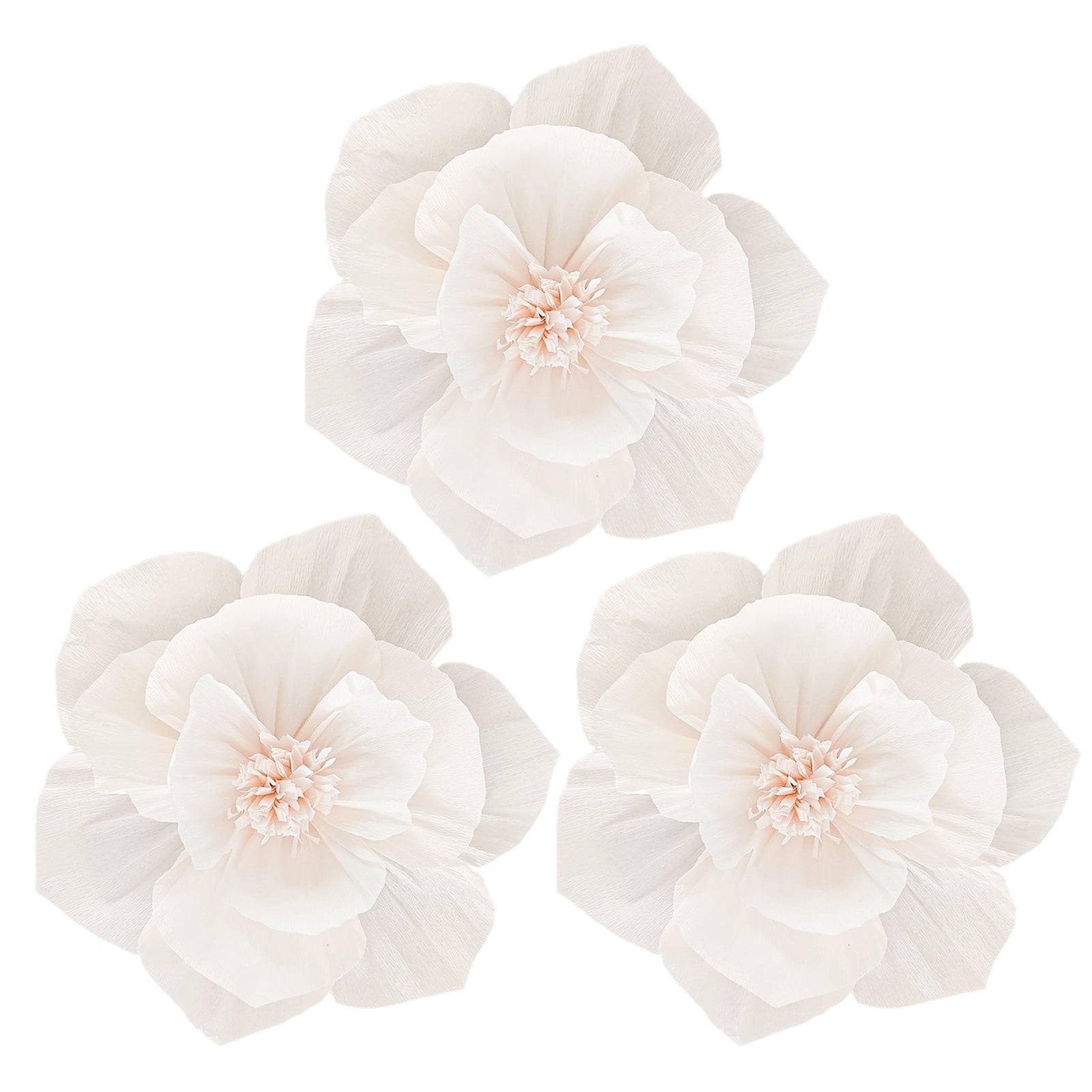 3Pcs 3D Crepe Paper Flowers - Realistic Visual Effects - Create ...