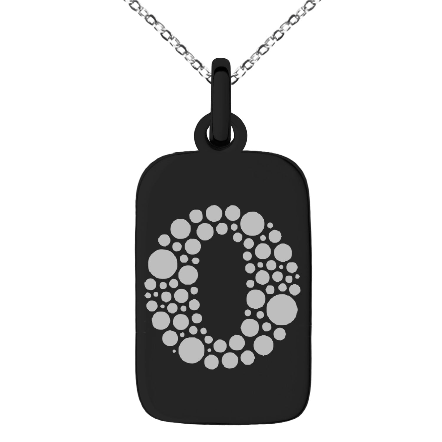 Stainless Steel Letter O Initial Dotted Monogram Engraved Small ...