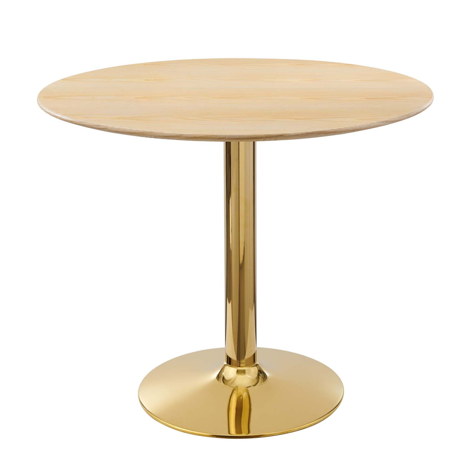35 inch Dining Table, Round, Natural Gold, Wood, Metal Steel, Modern ...