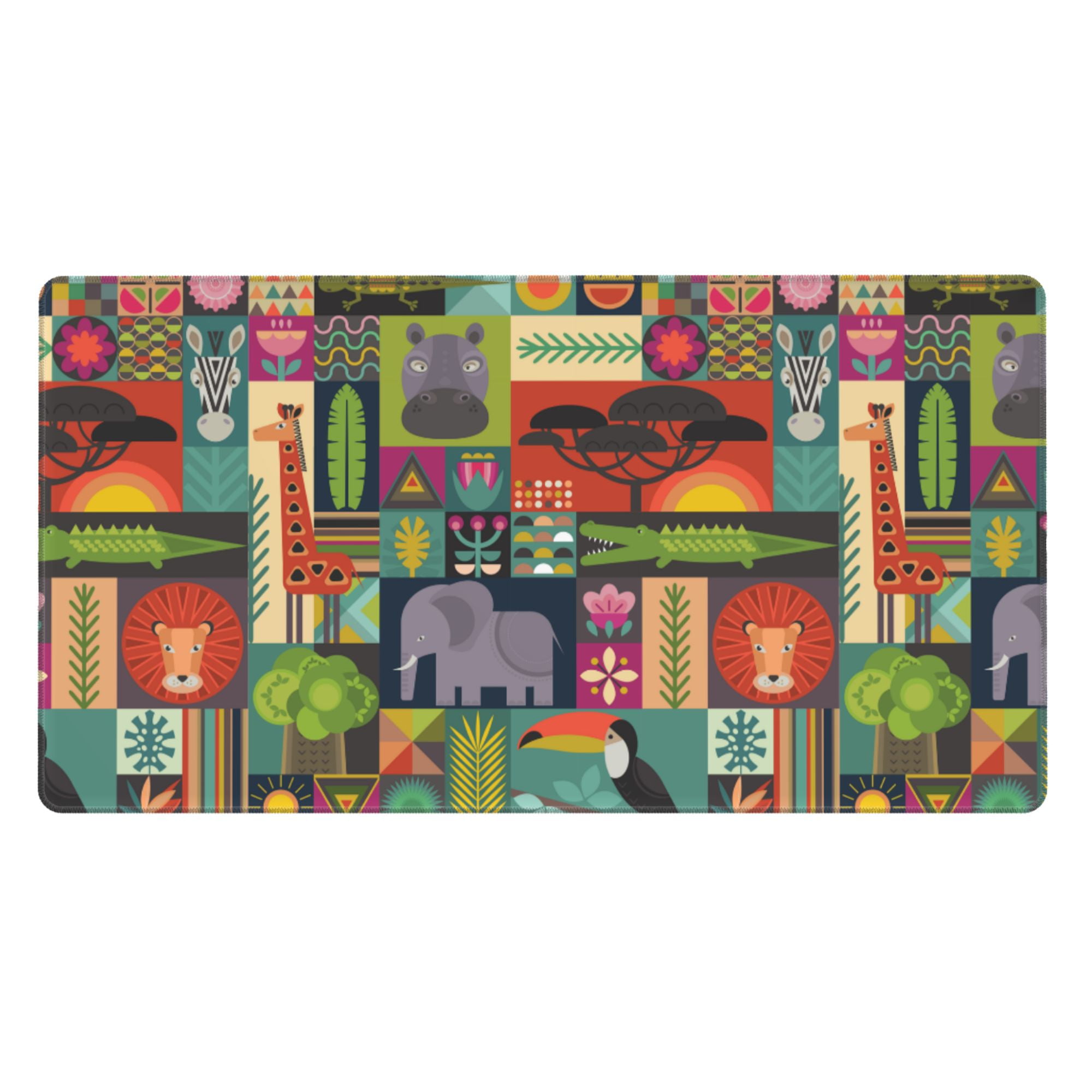 ZICANCN Gaming Mouse Pad, Cartoon Green Animals Jungle Large Mouse Mat ...