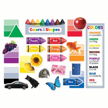Schoolgirl Style Just Teach Shape Cards Mini Bulletin Board Set, 25 ...