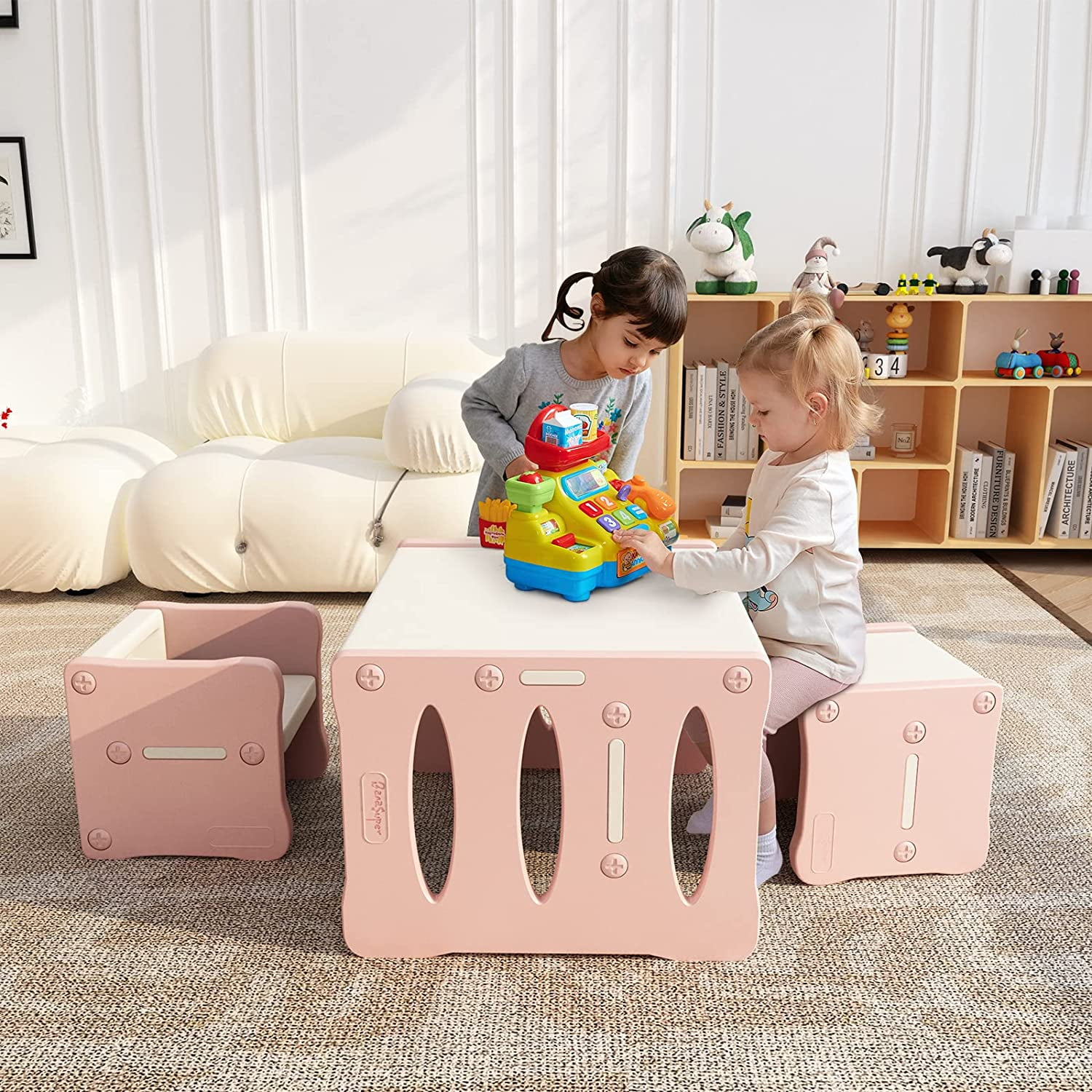 BanaSuper Toddler Table and Chair Set Plastic Activity Table for ...