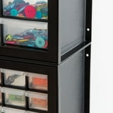 IRIS USA 24-Drawer Stackable Cabinet - Small Black Organizer for Crafts ...