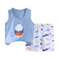 CUZIBR Toddler Boys Summer Outfits Funny Graphic Cartoon Dinosaur Print ...