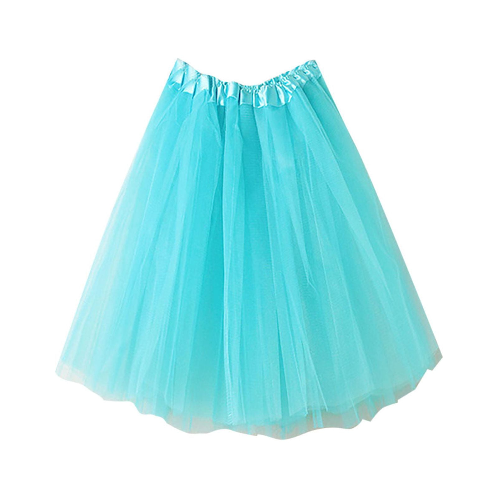 Penkiiy Women 80's Tutu Skirt Layered Tulle Petticoat Tutu Free Light ...