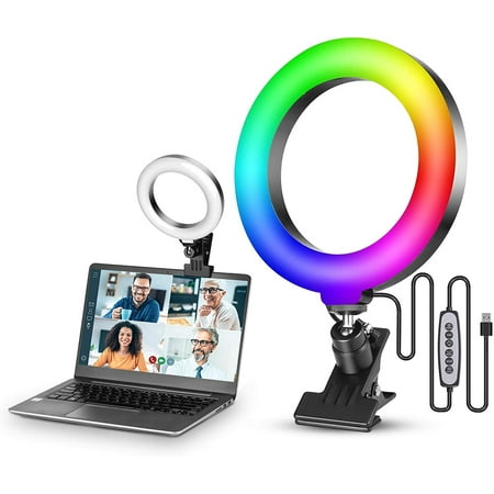 Finydr RGBW Clip On Ring Light for Monitor,Computer Laptop Video ...