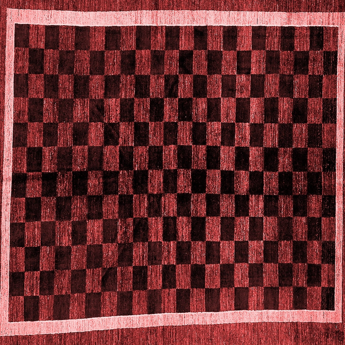 Ahgly Company Machine Washable Indoor Square Checkered Red Modern Area ...