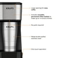 KRUPS Simply Brew To Go - Personal Electric Coffee Maker Machine, Stainless Steel Travel Mug, 14 ...
