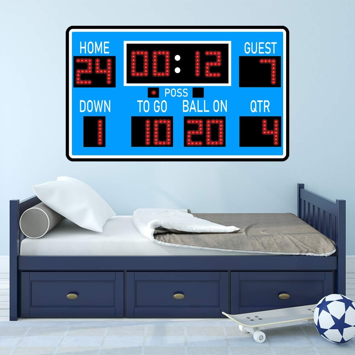 VWAQ Football Scoreboard Wall Sticker - Peel and Stick Sports Decor ...