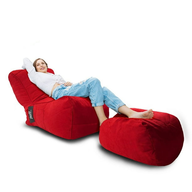 Sillón Puff Lounge Individual Puff MX Gamuza Rojo | Bodega Aurrera en línea
