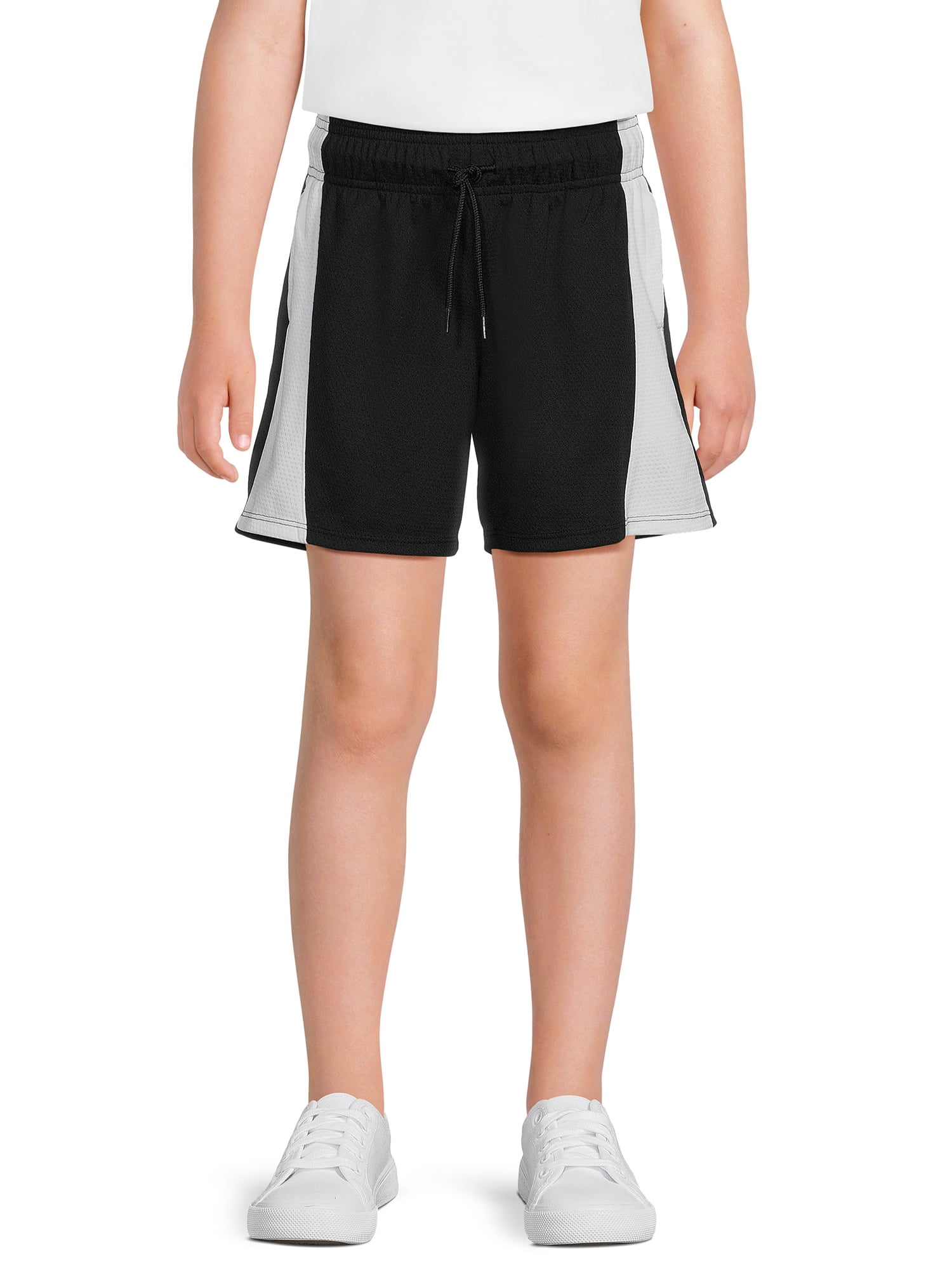 Athletic Works Girls Mesh Colorblocked Basketball Shorts, Sizes 7-8 ...