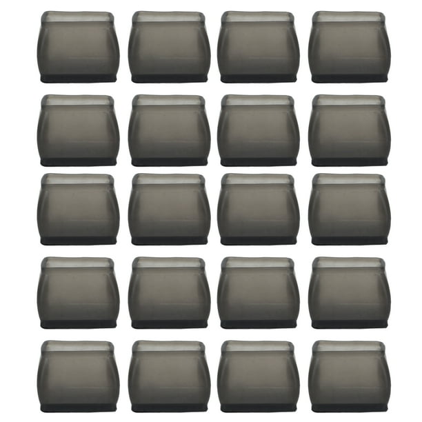 20 Pcs Chair Leg Floor Protector Rectangular Transparent Black Felt Mat ...