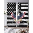 Black White American Flag Chiffon Sheer Curtains 84 Inches Long July ...